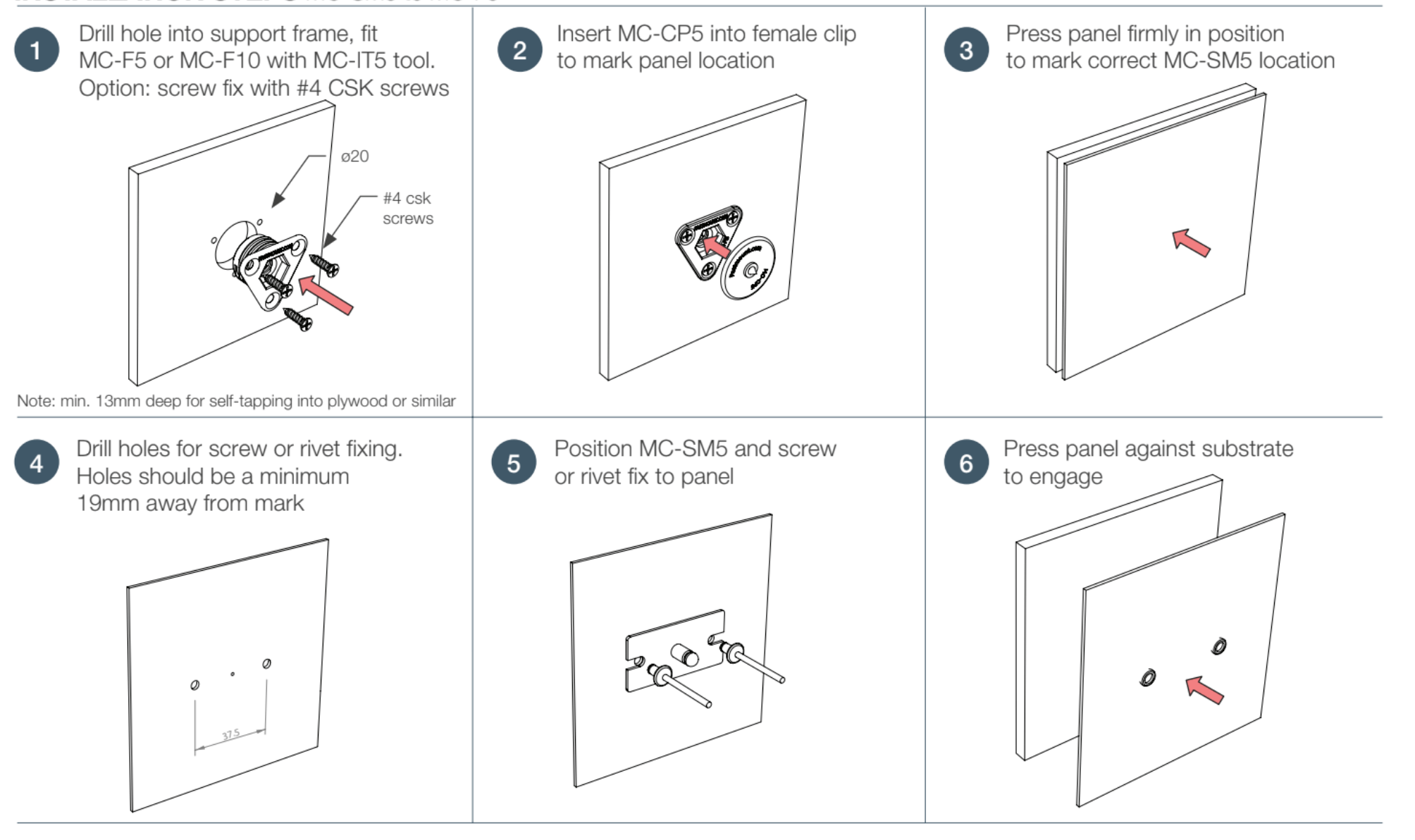Heavy Panel Fastener - Metal Range Surface-fix from Fastmount™