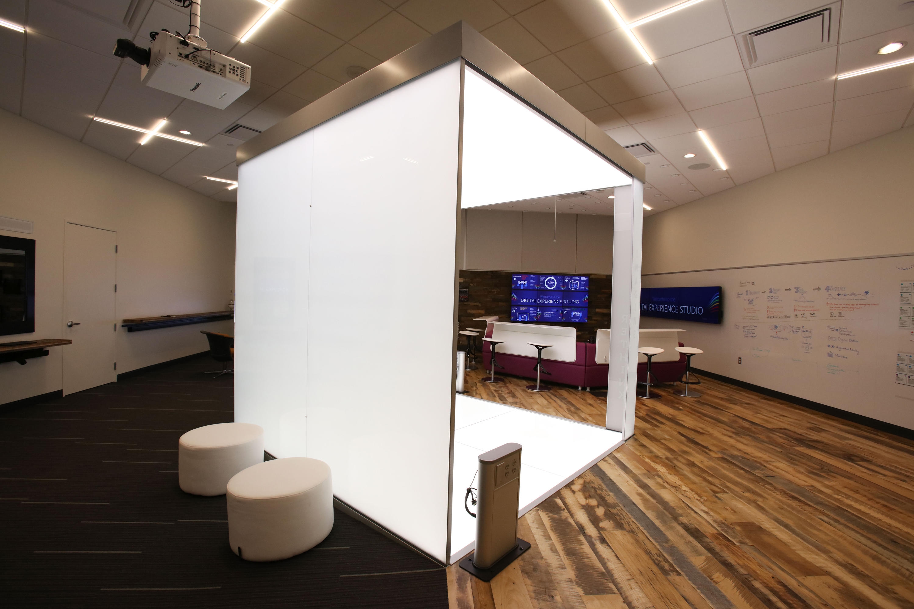 Glass Video Panels in Dell Cube from ASB