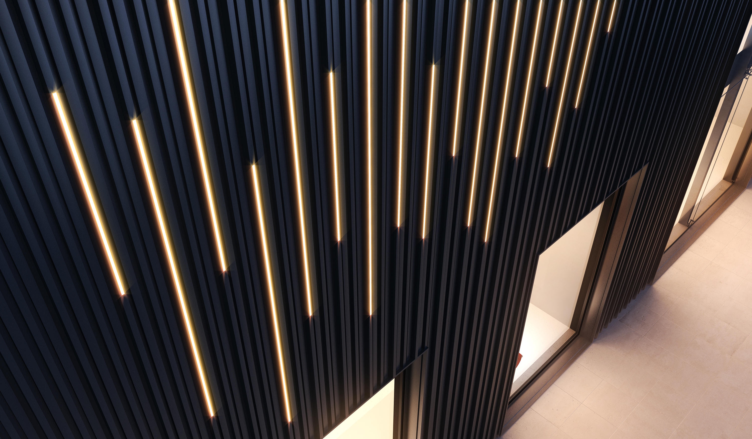 Exterior & Interior Finish - Barcode Cladding from Alumil