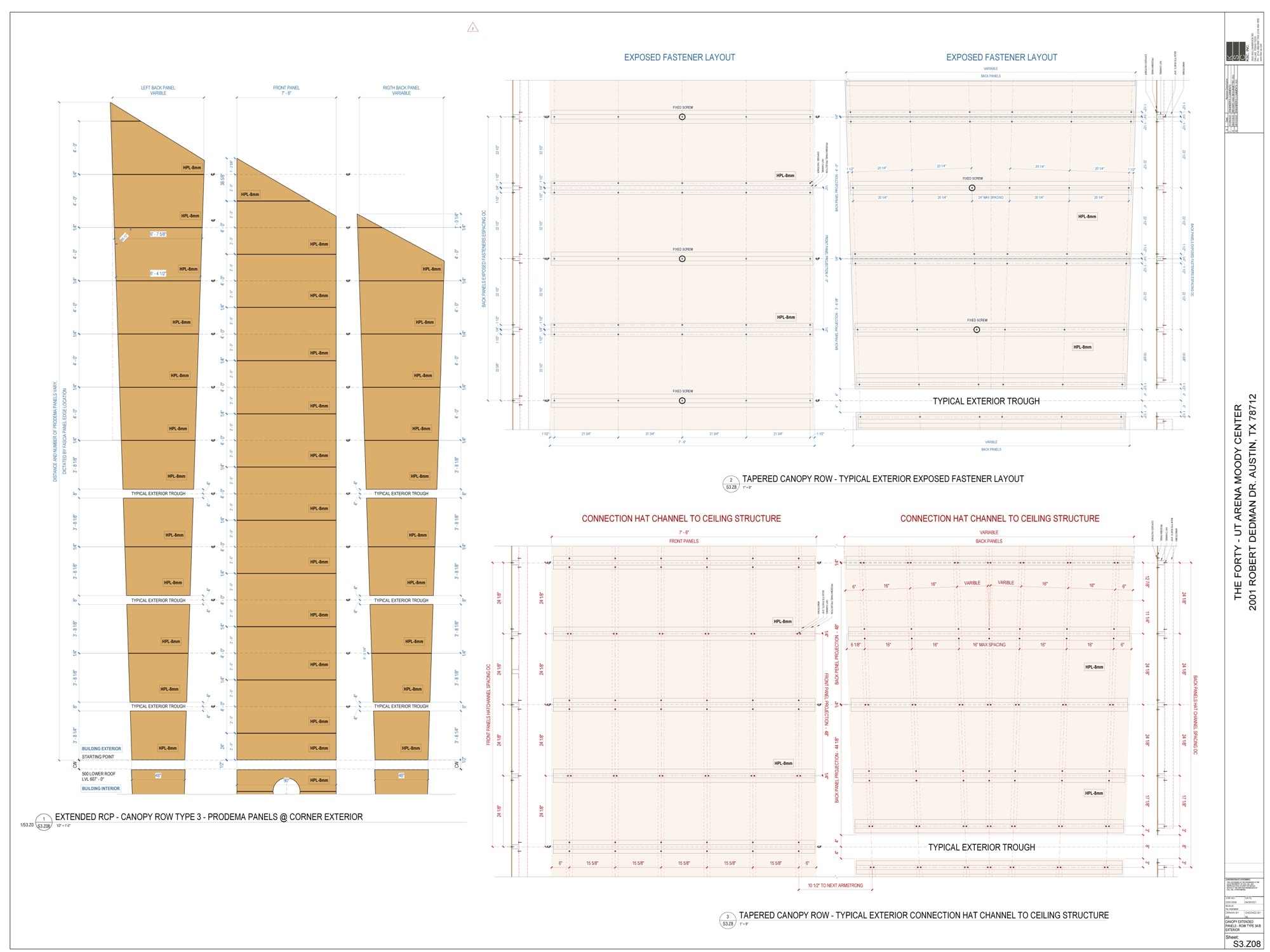 Curved Wooden Soffit in the UT Moody Center Arena from PARKLEX PRODEMA